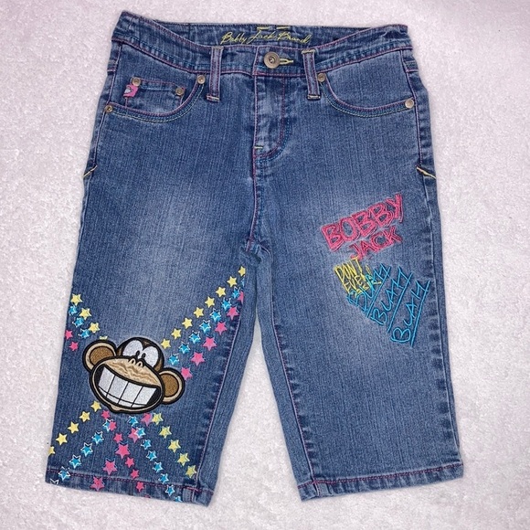 Bobby Jack | Bottoms | Billy Jack Brand Denim Embroidered Capris Monkey ...